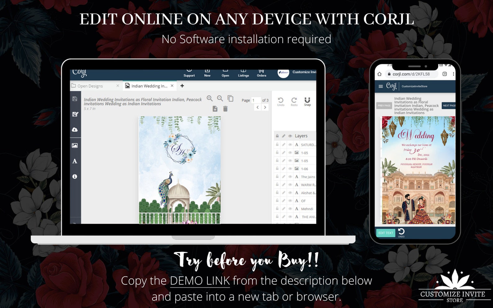 Electronic Royal Wedding Invitation, Wedding Sundowner Indian Invite ...