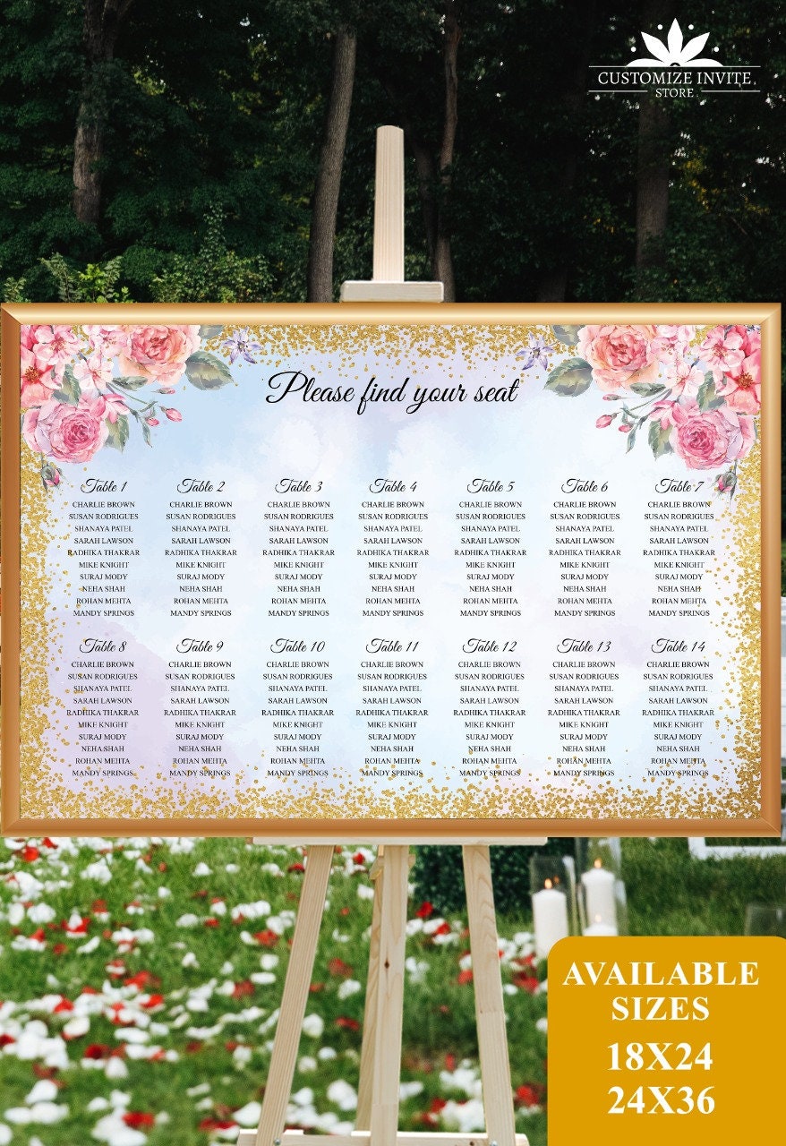 Indian Welcome Decor Sign Wedding Seating, Indian Wedding Table Planner ...