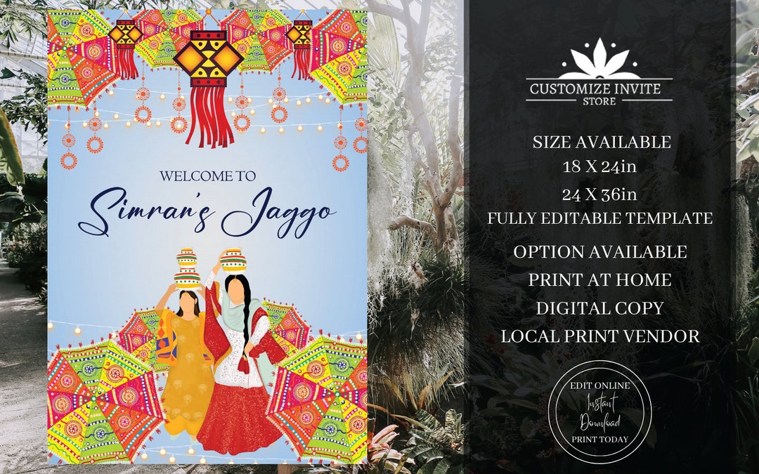 Jaggo Welcome Sign as Entry Sign Jago Night, Jaggo Night Signs & Jaggo ...