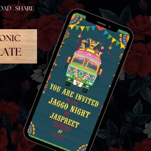 Jaggo Night Invites as Jaggo Wedding Invite, Jago Invitation Digital as ...