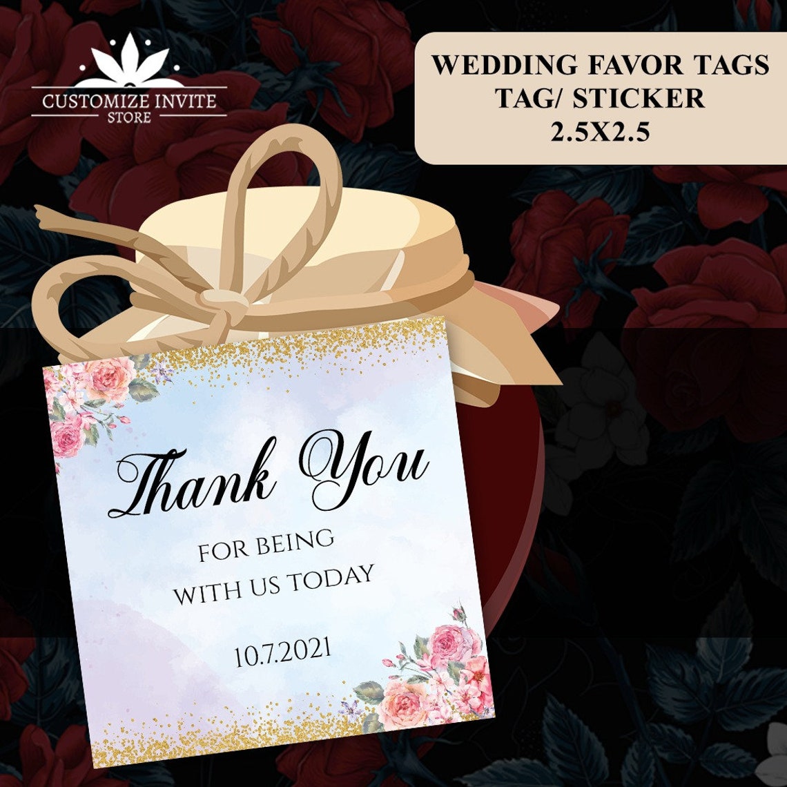 Purple Favor Tag Template for Indian Favor Tags Indian Thank - Etsy