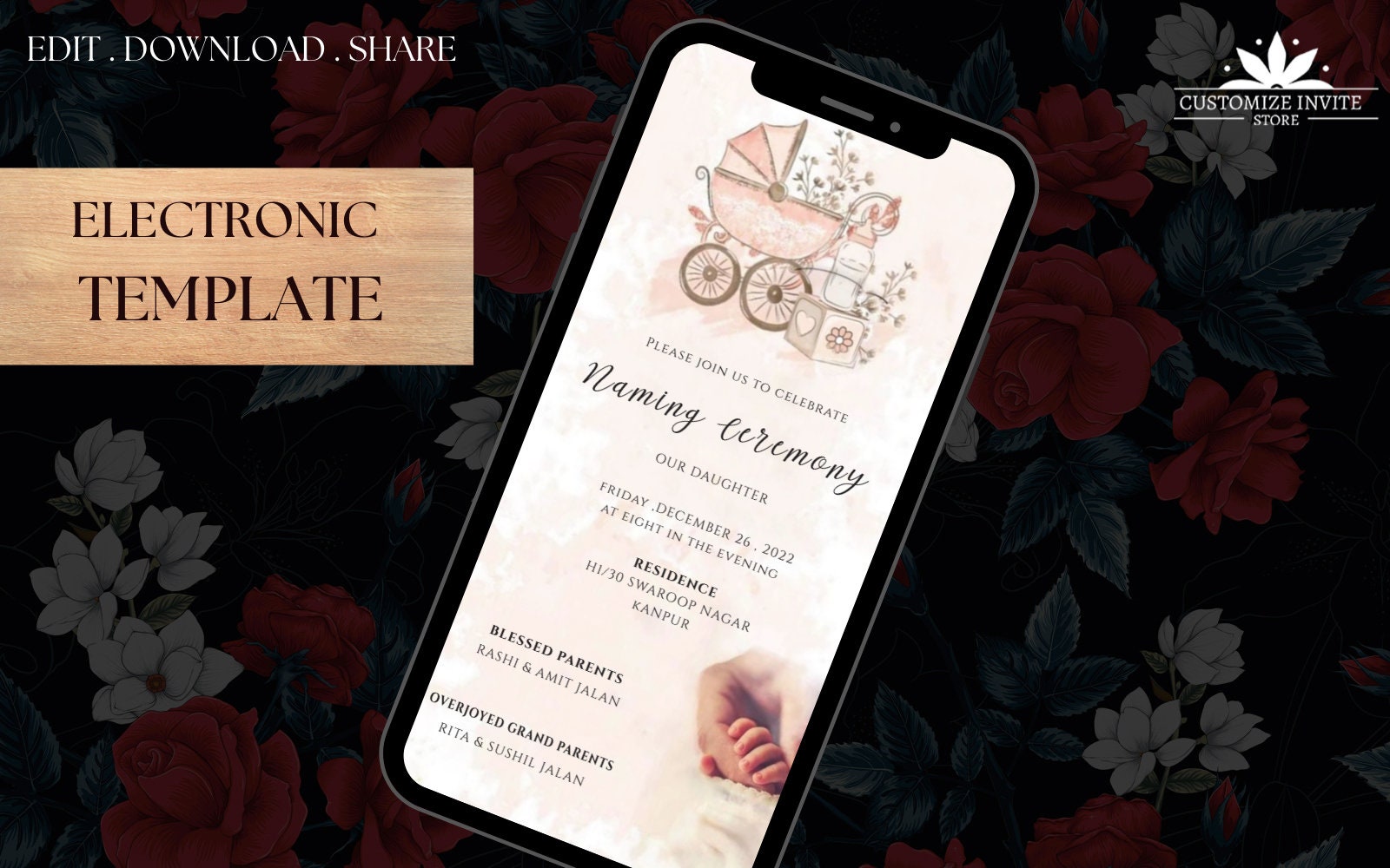 Naming Day Invite Naming Day Card, Naming Baby Card, Naming Ceremony ...