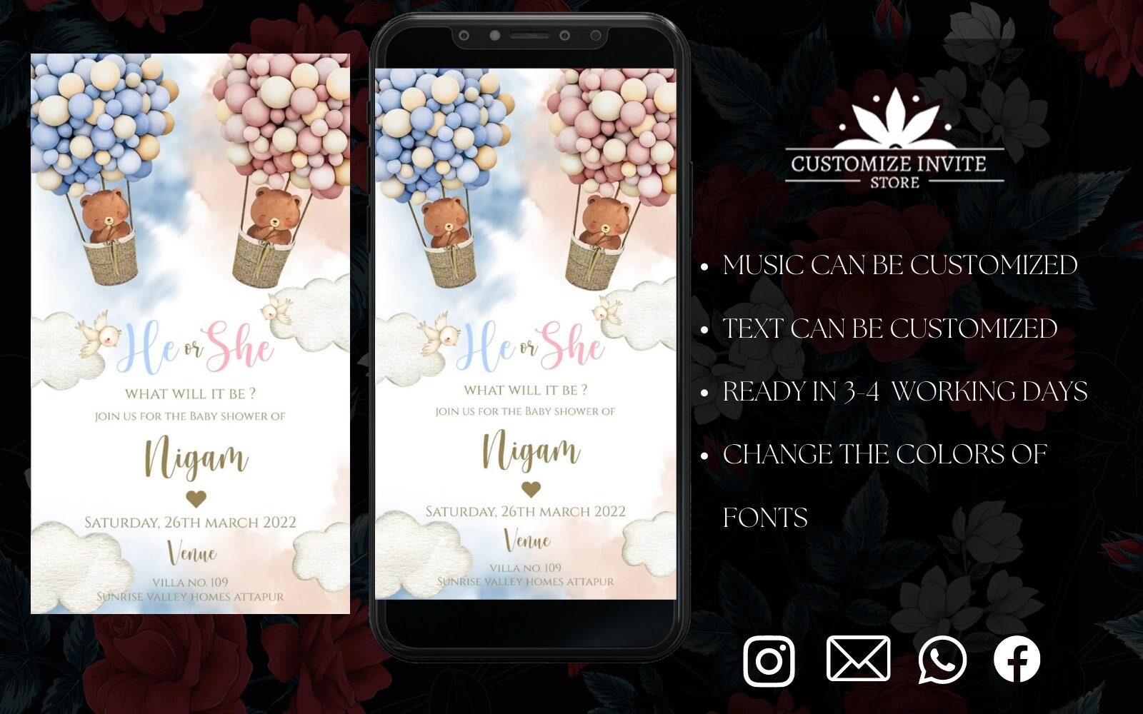 Naming Day Invite Naming Day Card, Name Day Card, Naming Ceremony Card ...