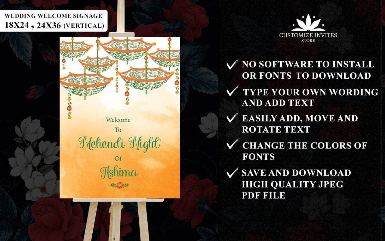 Welcome to Mehndi Signs as Mehndi Welcome Signs, Henna Welcome Sign ...