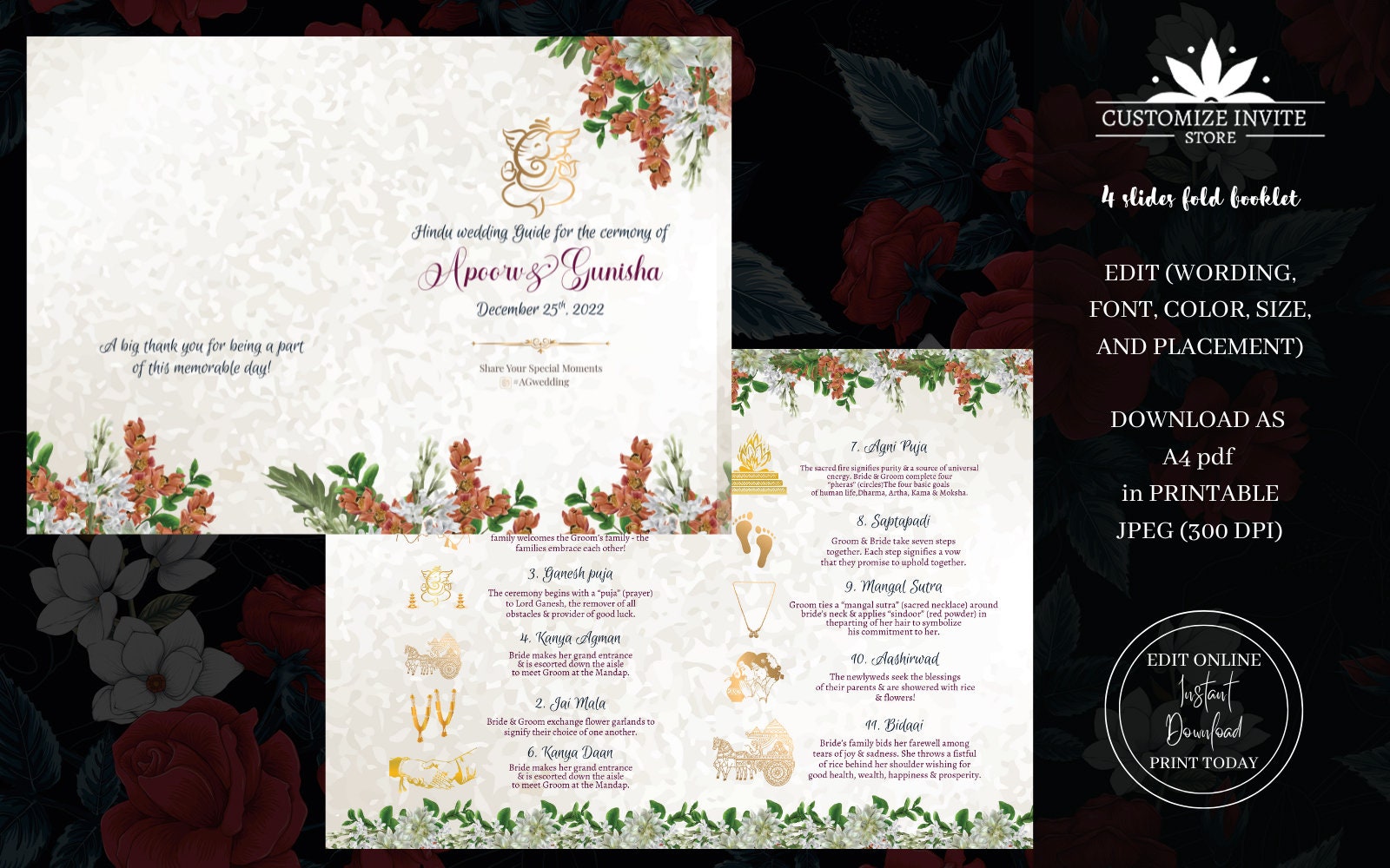 Indian Wedding Program as Indian Wedding Programme, Hindu Wedding ...