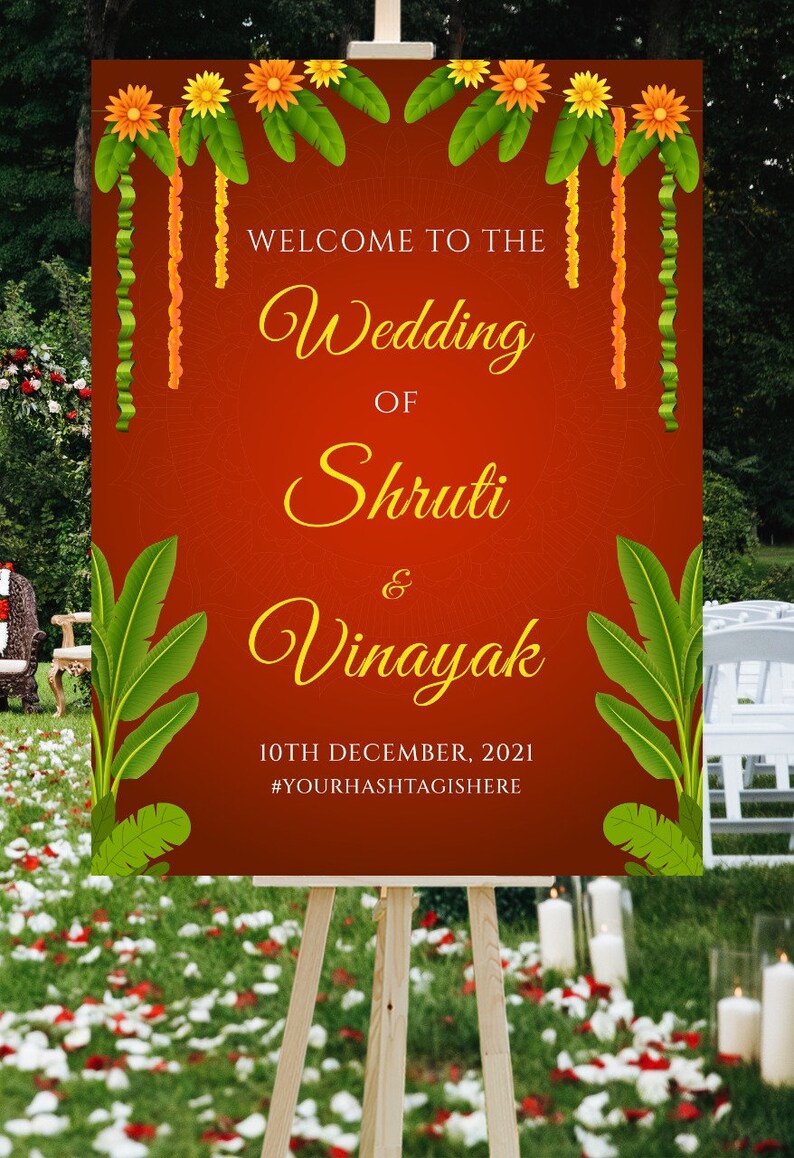 Tamil Wedding Welcome Sign as Indian Wedding Welcome Signage Board as ...