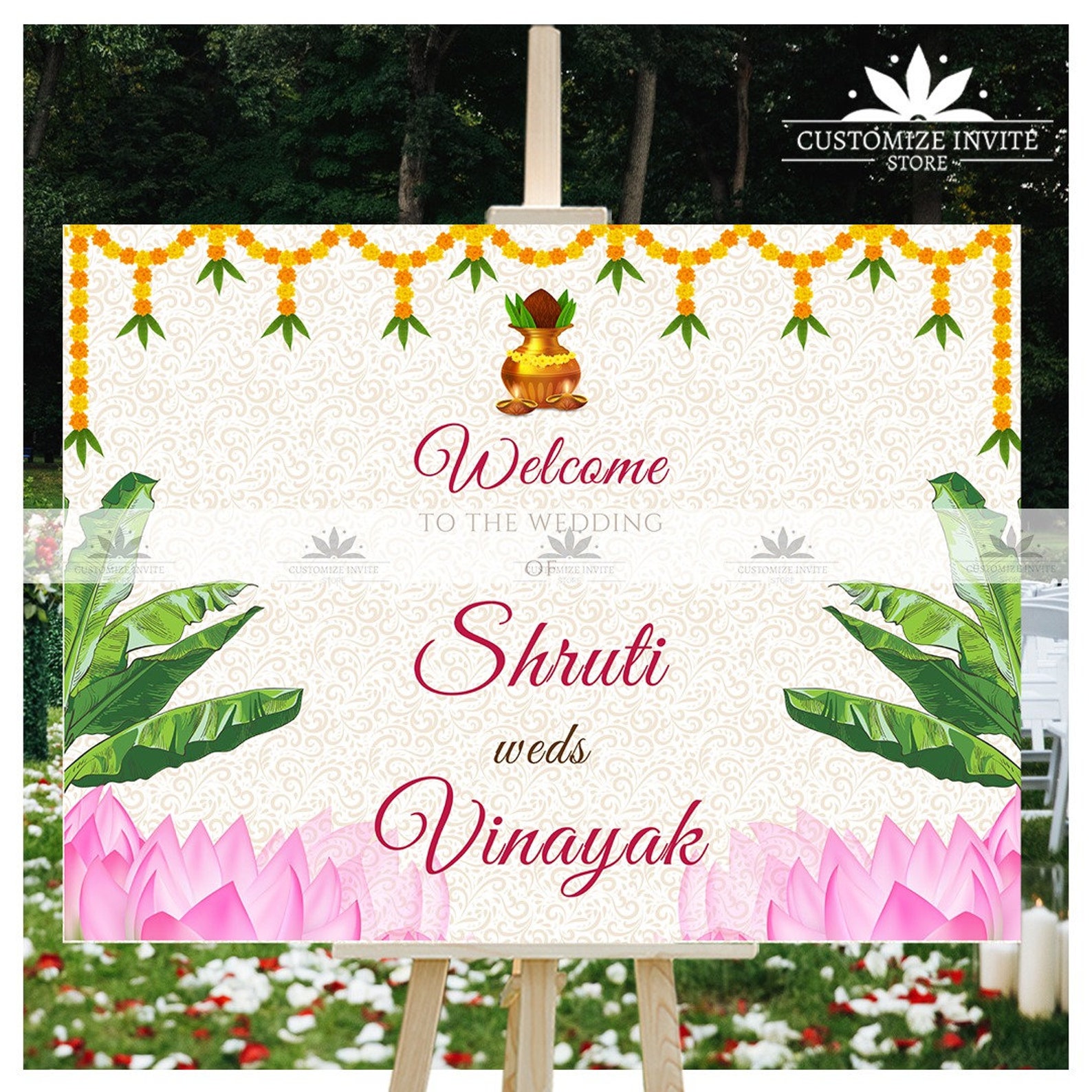 Tamil Wedding Welcome Sign Board as Indian Wedding Welcome Signage ...