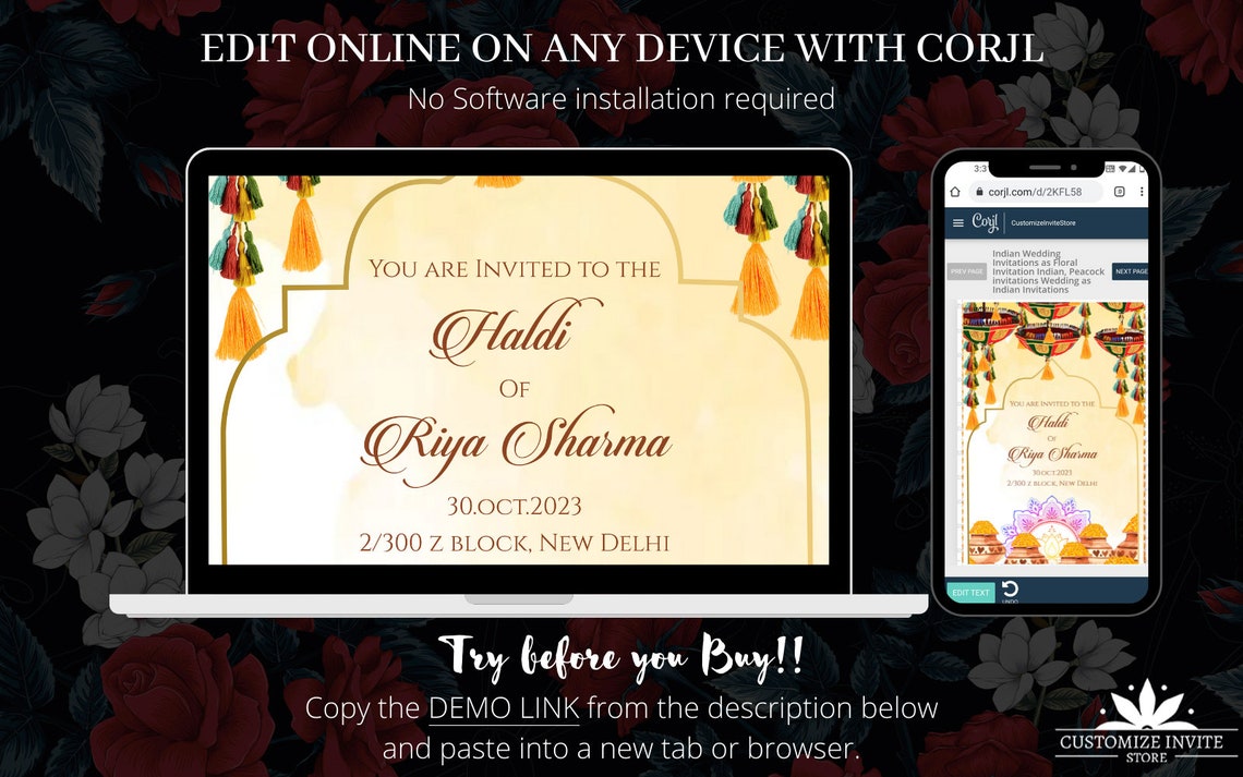 Digital Haldi Invites & Haldi Invitations, Electronic Haldi Card as ...