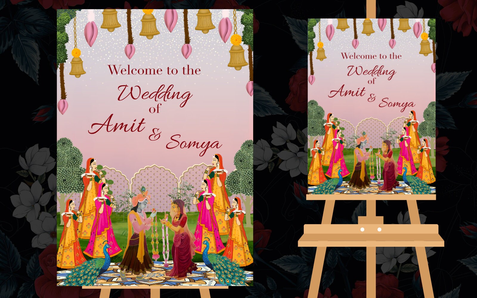 Wedding Welcome Sign as Indian Wedding Welcome Signage Board, Hindu ...