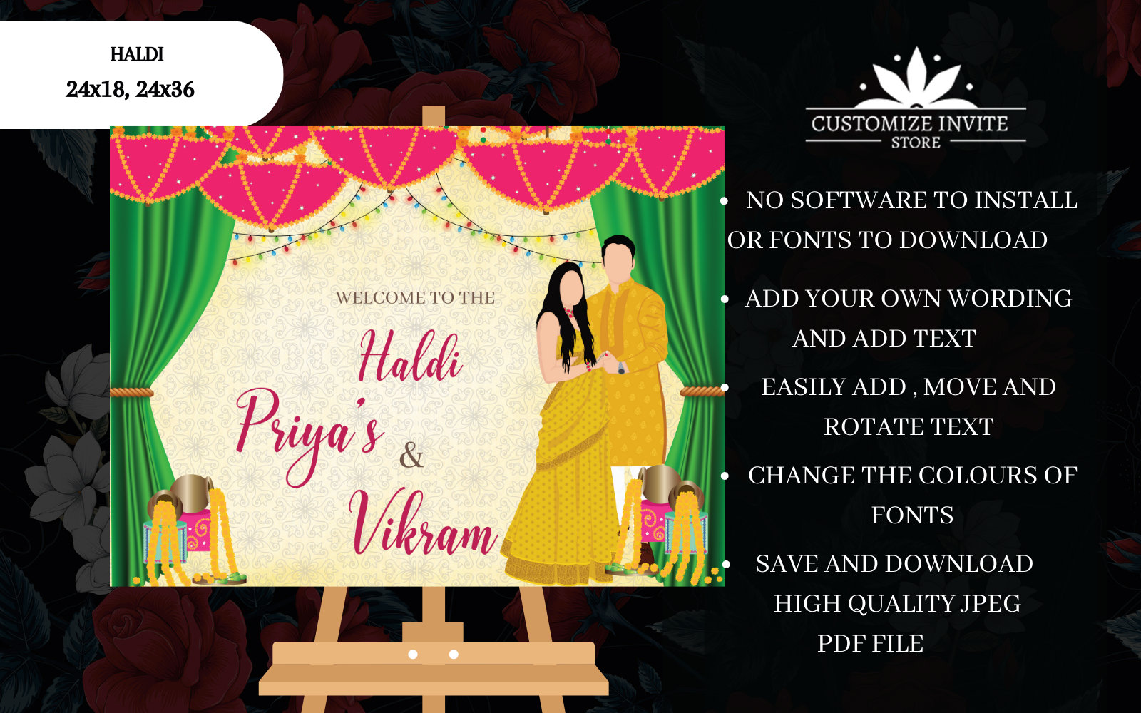 Haldi Ceremony Signages Haldi Welcome Ceremony Signage - Etsy