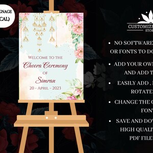 Floral Choora Ceremony as Chura Signs Welcome, Indian Welcome Signs ...