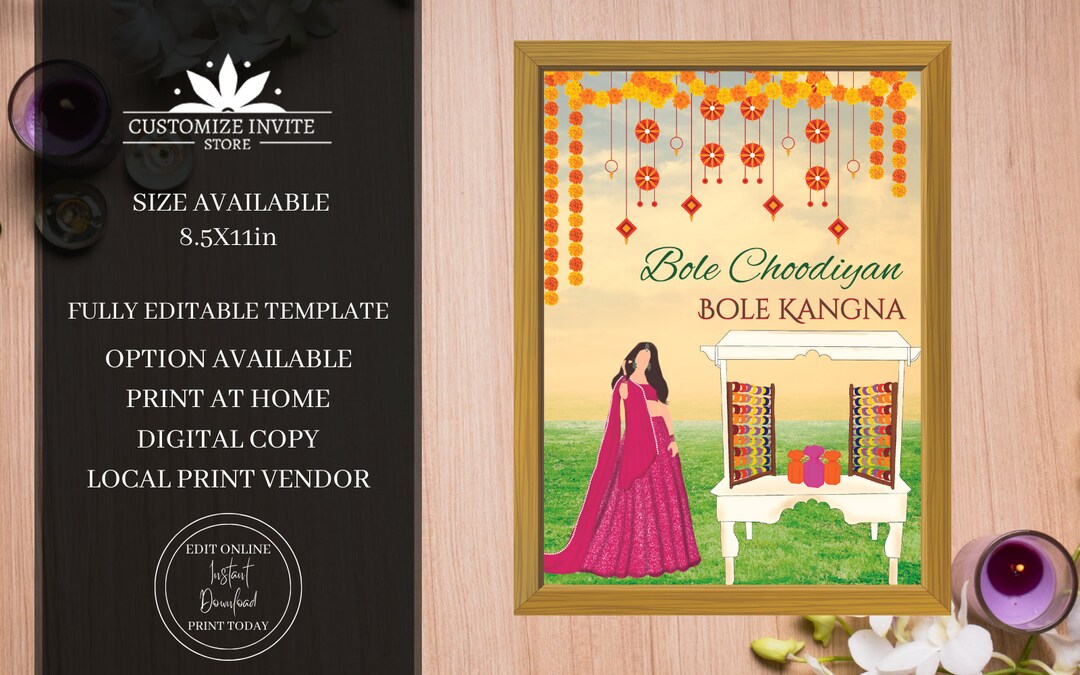 Bangle Bar Signs Desi Wedding Decor, Bangle Decoration & Henna Station ...