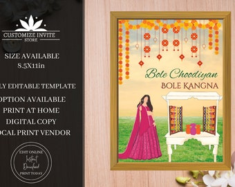 Bindi Station Sign Bangle Bar Sign & Sign for Mehndi Decoration, Bangle ...