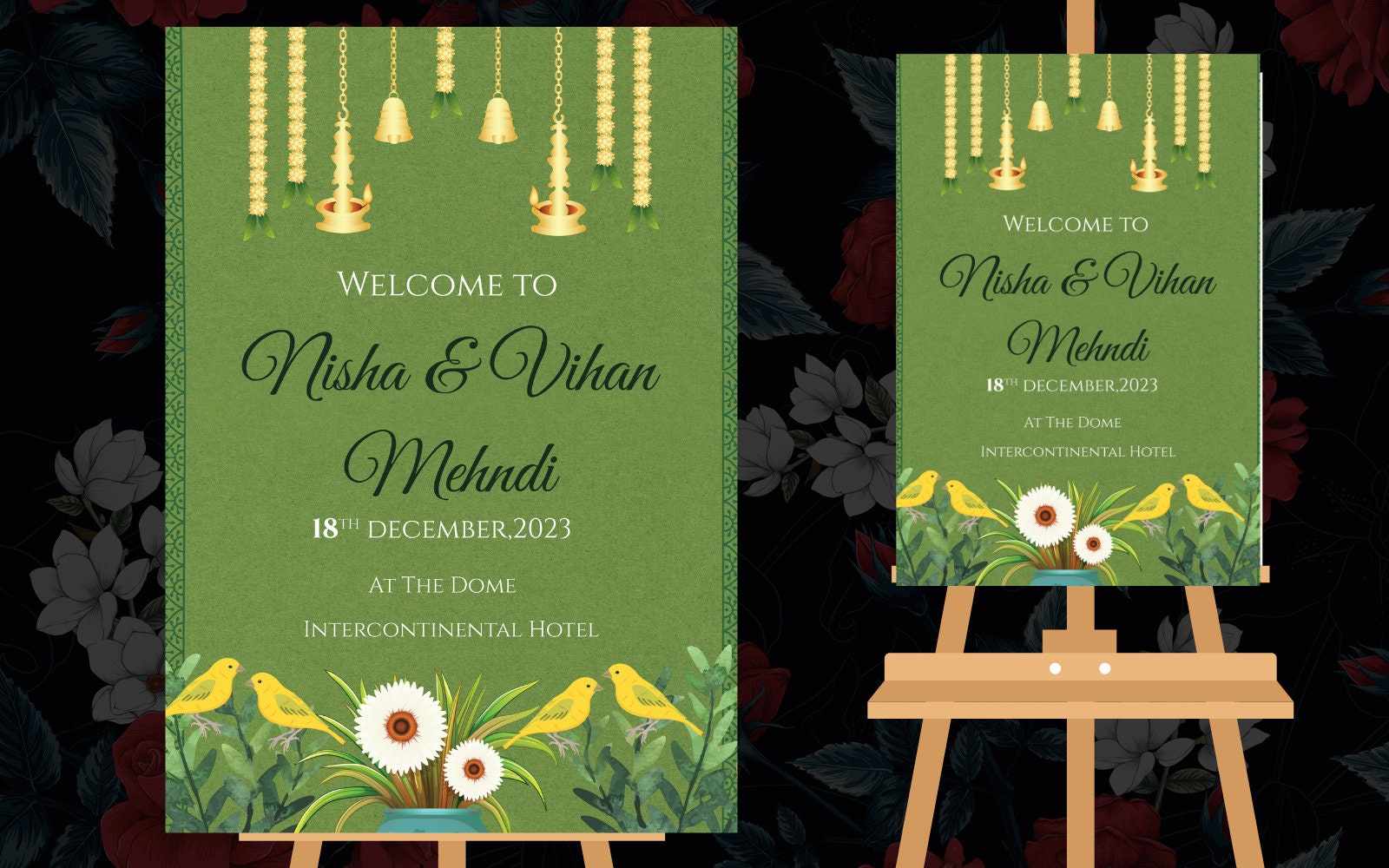 Henna Welcome Sign, Mehndi Night Welcome Signage as Henna Night ...