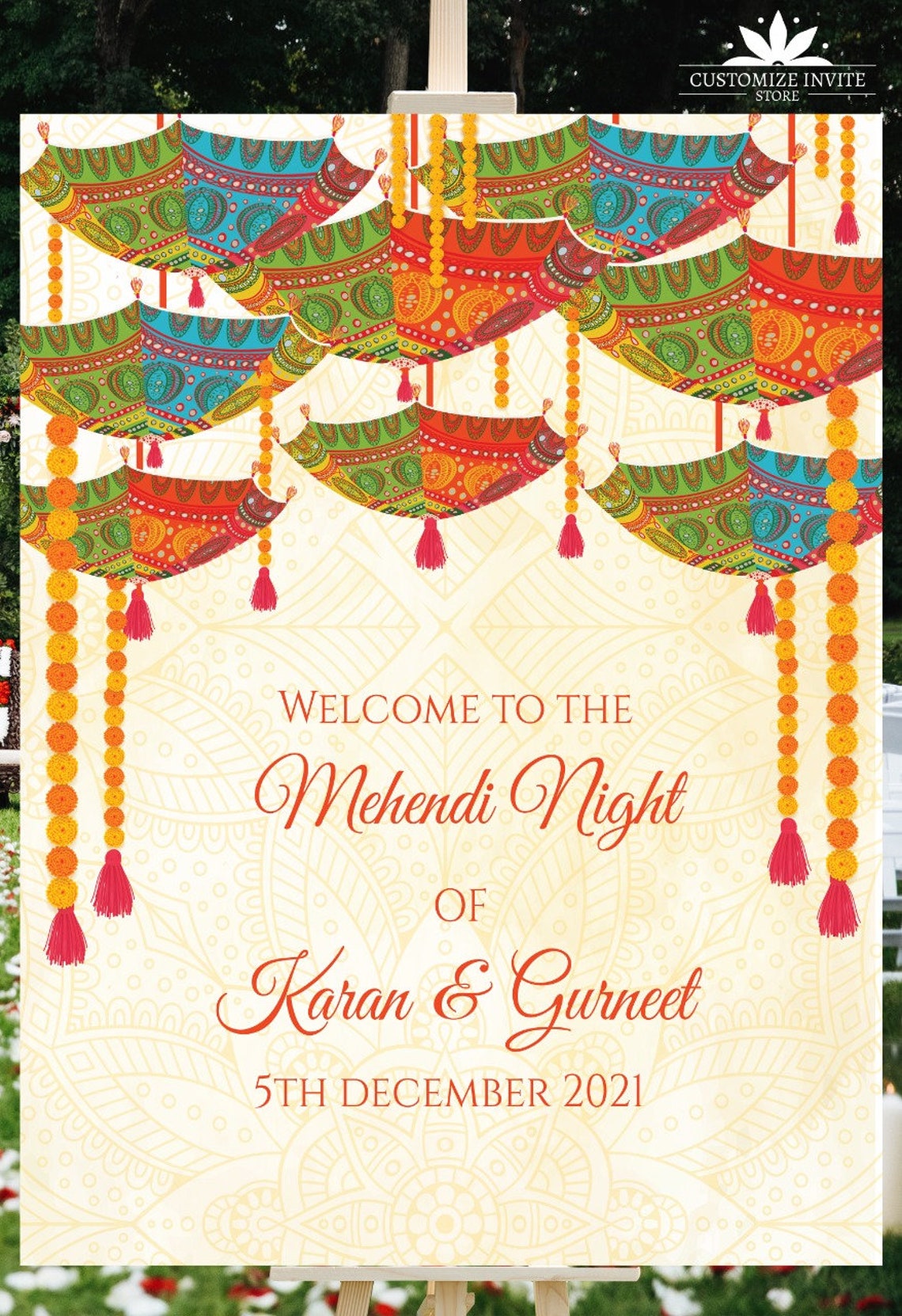Welcome to Our Mehndi Night, Welcome to Mehndi Signs as Mehndi Welcome ...