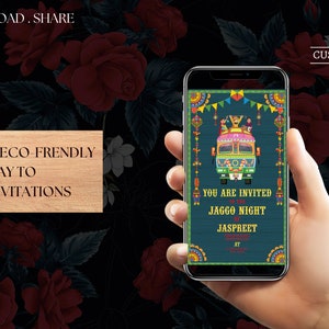 Jaggo Night Invites as Jaggo Wedding Invite, Jago Invitation Digital as ...