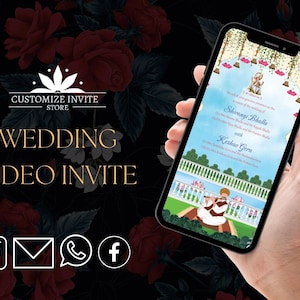 Traditional Mehrab Wedding Invitations Video as Wedding Invites, Indian ...