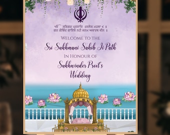 Sikh Sukhmani Shahib Ji Akhand Path Sign Welcome Sign, Akhand Path ...
