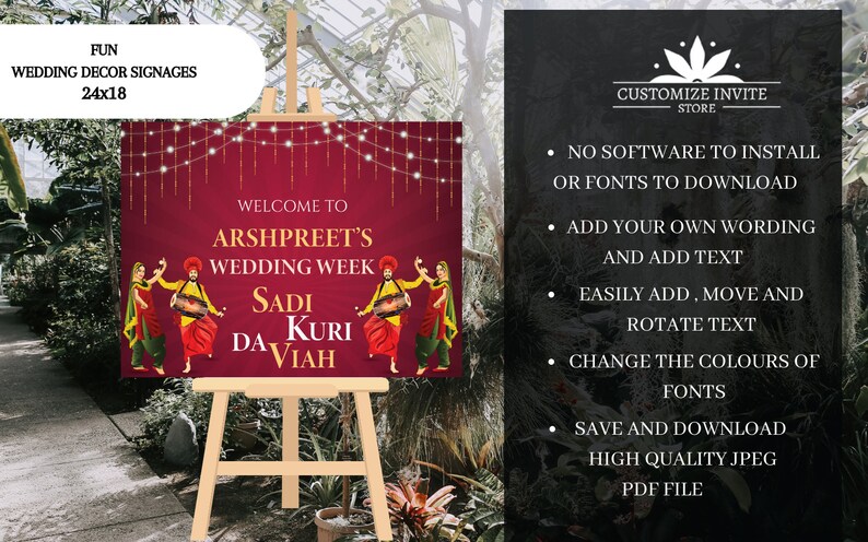 Sade Kuri Da Viah, Punjabi Welcome Signs & Sikh Welcome Signs, Punjabi ...