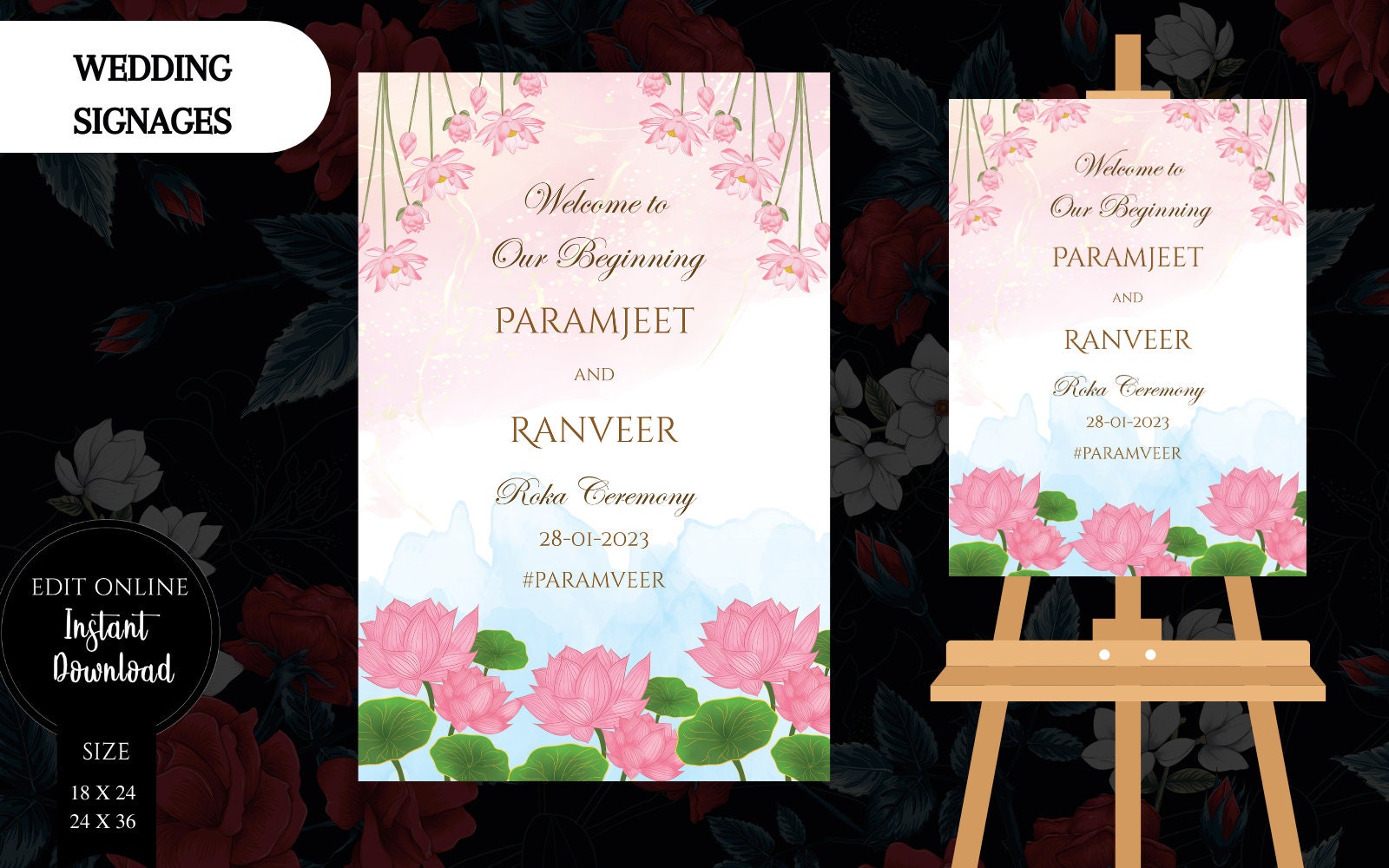 Welcome Signages for Our Beginning Signs, Hindu Wedding Welcome Signage ...