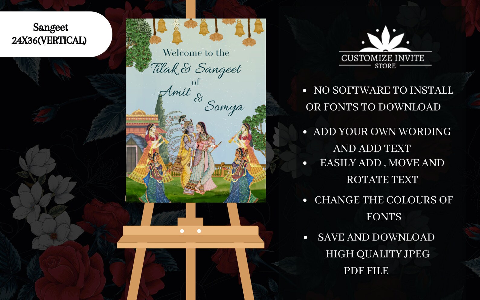 Sangeet Signs & Sangeet Welcome Sign, Sangeet Decor as Sangeet Poster ...