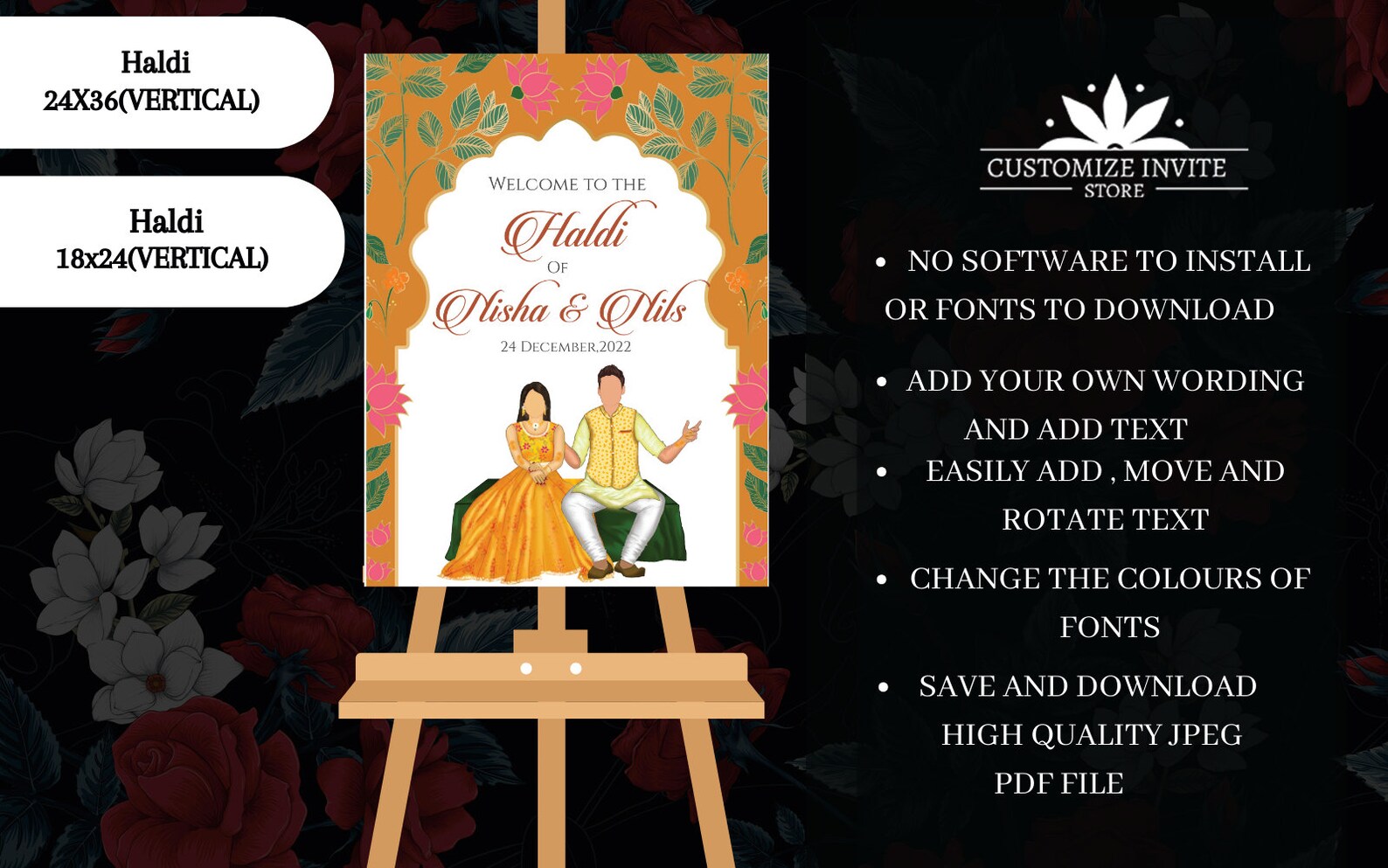 Henna Welcome Sign, Mehndi Night Welcome Signage With Umbrella Decor ...