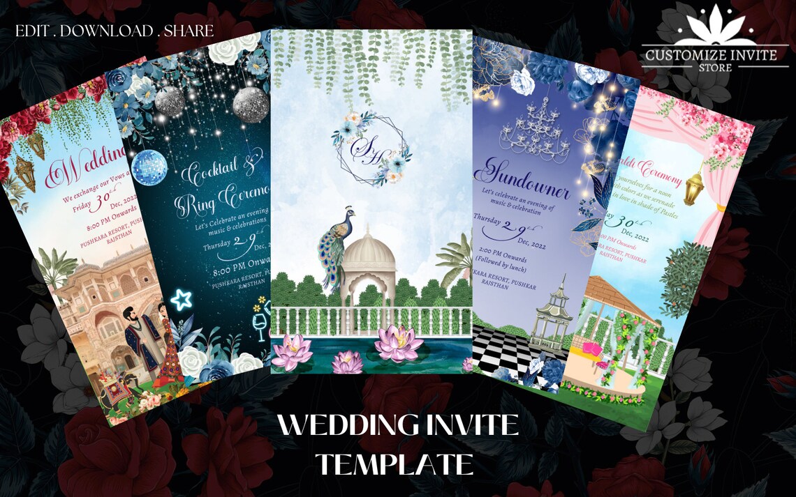 Electronic Royal Wedding Invitation, Wedding Sundowner Indian Invite ...