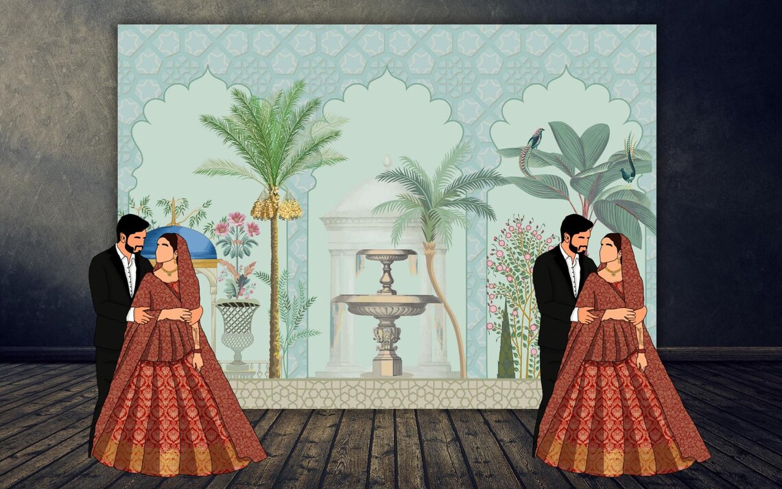Wedding Back Drops | Indian Wedding Digital Backdrop | Decor Backdrop ...