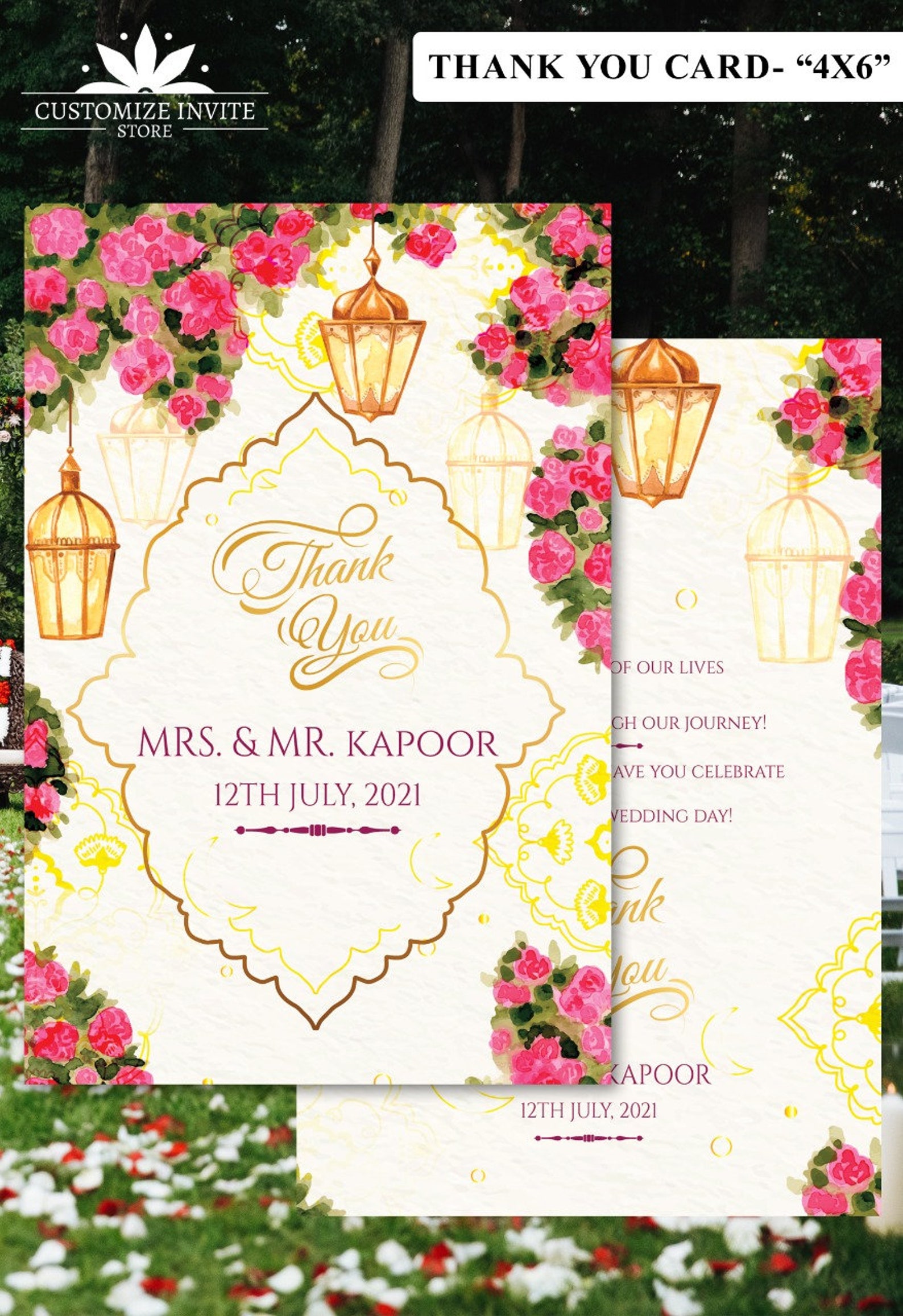 Indian Wedding Thankyou Cards Traditional, Thank You Cards Indian as ...