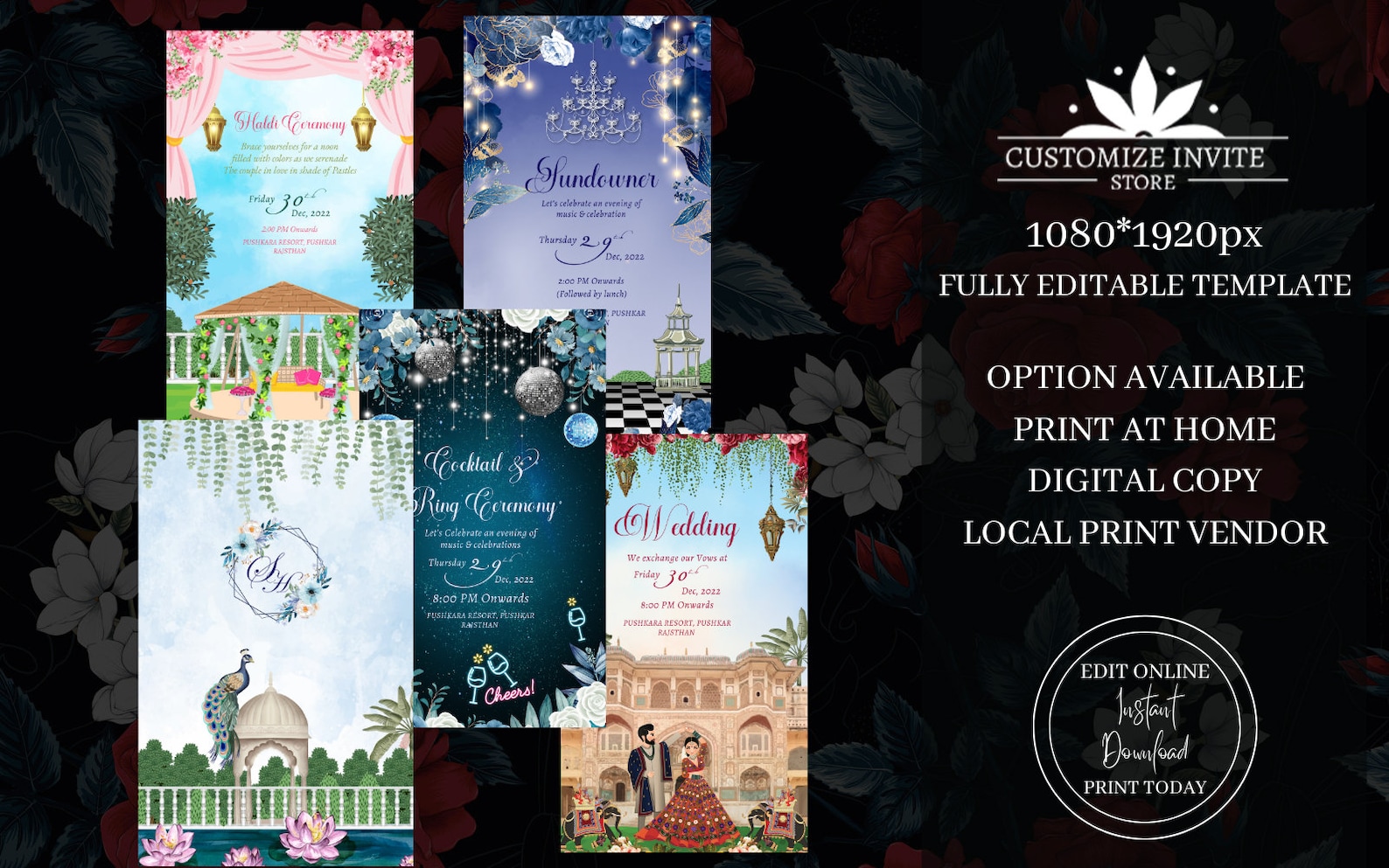 Electronic Royal Wedding Invitation, Wedding Sundowner Indian Invite ...