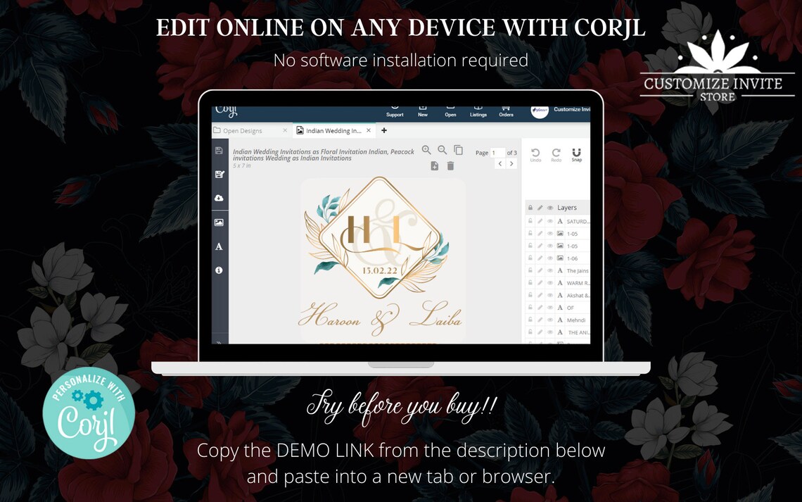 Green Wedding Logo for Wedding Invitation Monogram Crest - Etsy