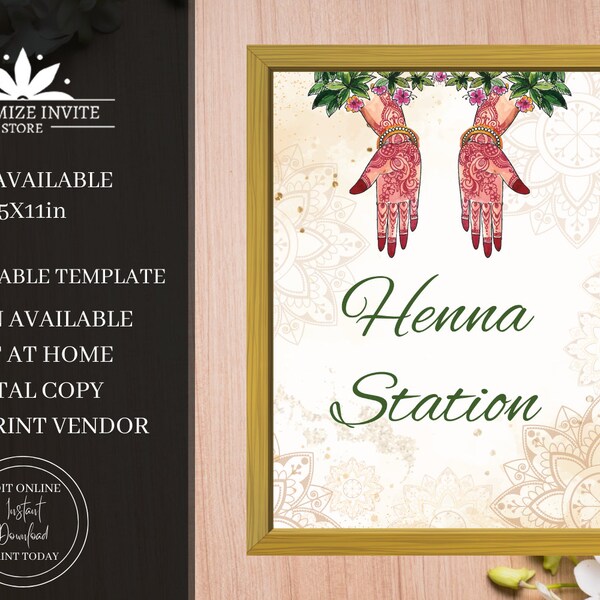 Henna Station Sign - Etsy