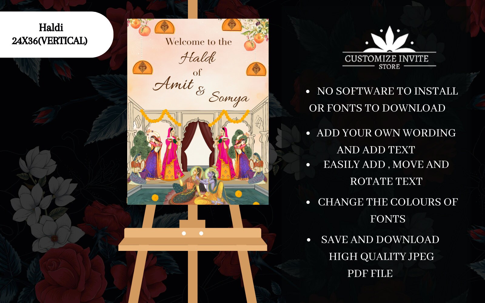 Haldi Welcome Ceremony Signage, Haldi Decor Entry Sign Board, Haldi ...