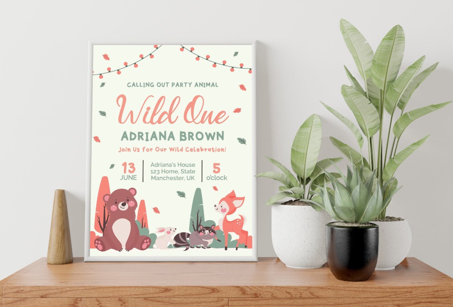 Editable Wild One Birthday Boy Invitation, Safari Party Invitation ...