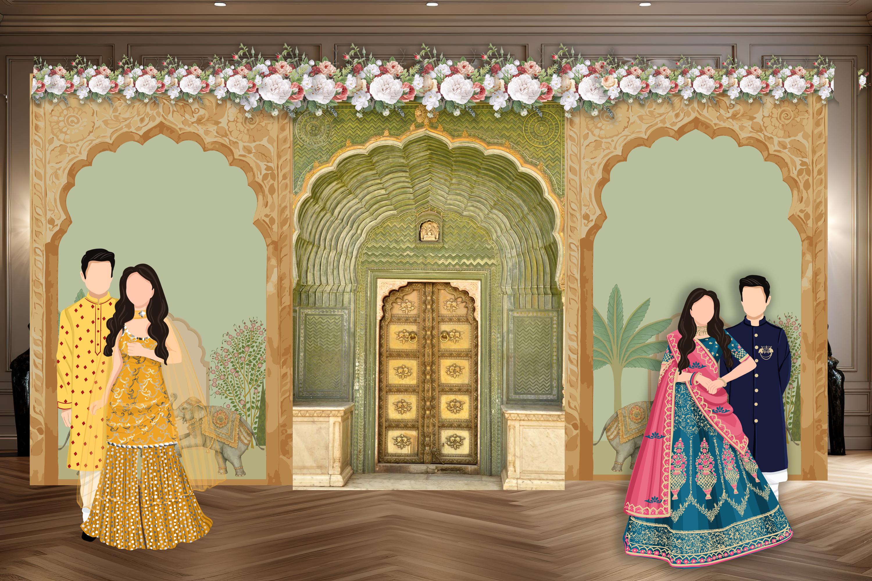 Wedding Back Drops | Indian Wedding Digital Backdrop | Decor Backdrop ...