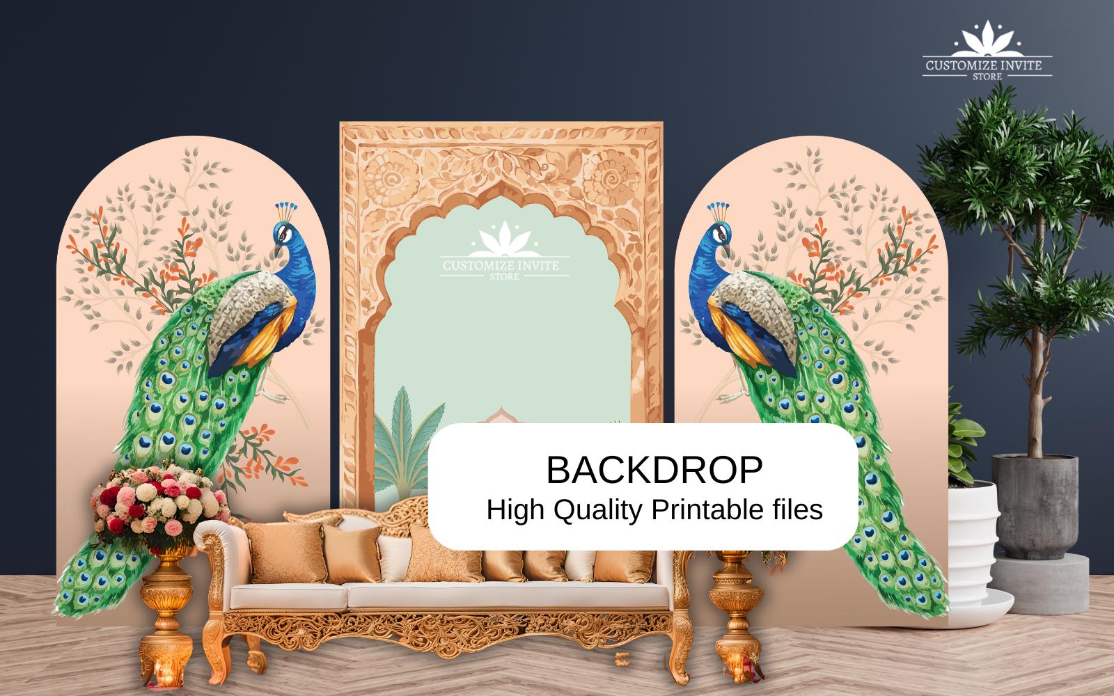 Indian Wedding Digital Backdrop | Customizable Decor | Various Sizes ...