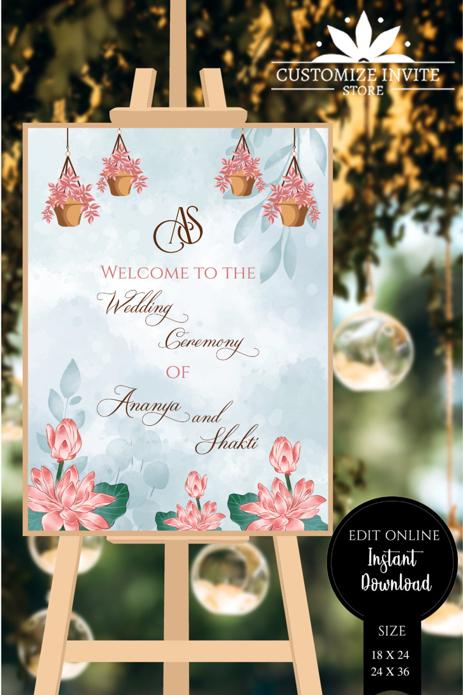 Indian Wedding Welcome Sign Board as Hindu Welcome Signage, Hanging ...