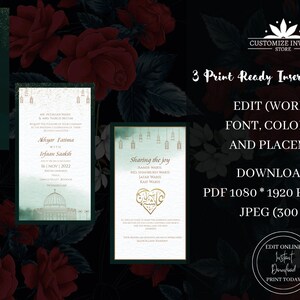 Green Muslim Shaadi Invite Templates & Islamic Wedding Invite Card ...
