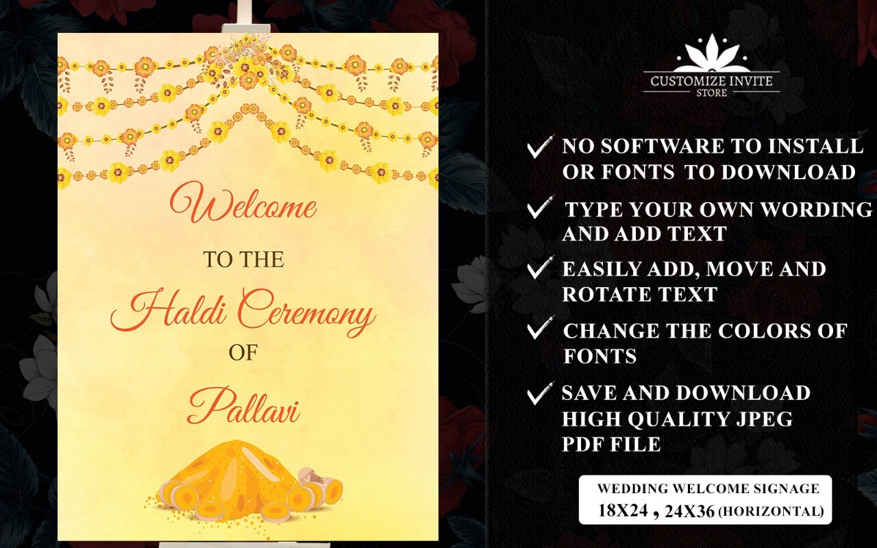 Welcome to My Haldi Night, Welcome to Haldi Signs as Haldi Welcome Sign ...