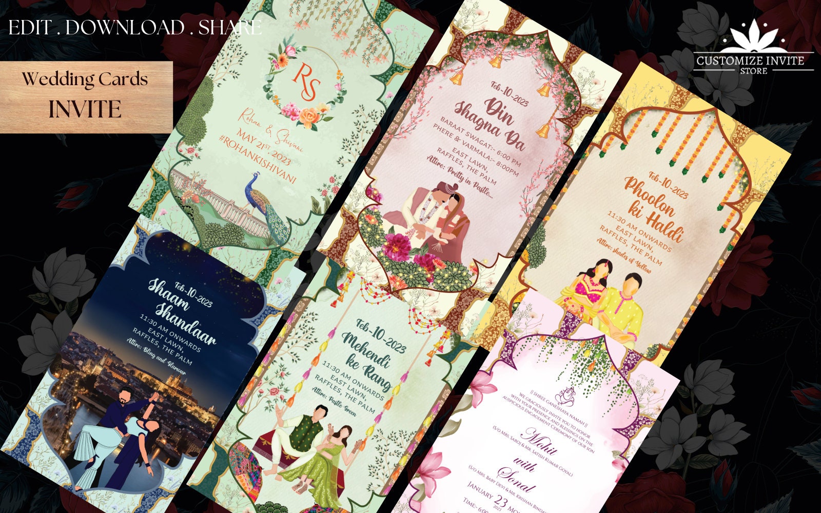 Indian Wedding Digital Invite as Indian Wedding Invitation Card Hindu ...