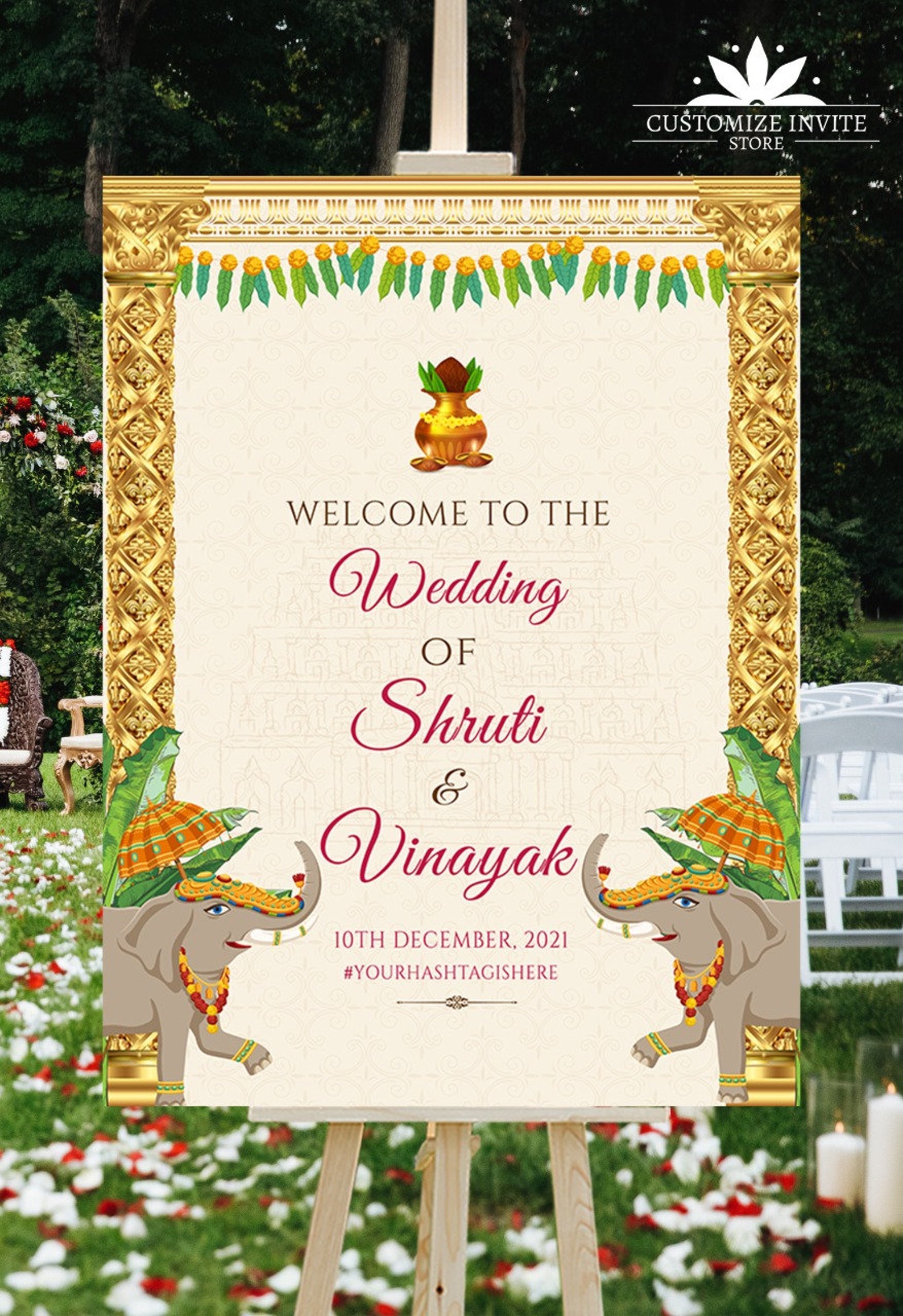 South Indian Wedding Sign as Tamil Welcome Sign, Tamil Wedding Welcome ...