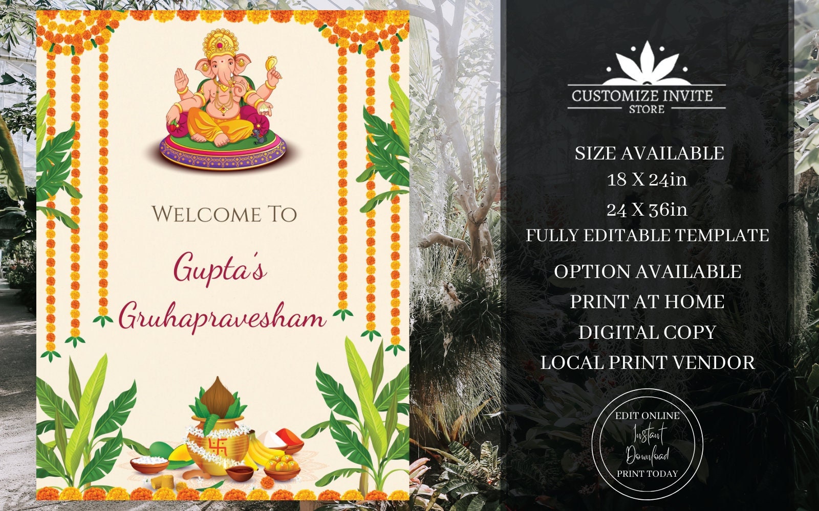 Digital Gruha Pravesh Invite & Pooja Invite, Gruha Pravesam Invite as ...