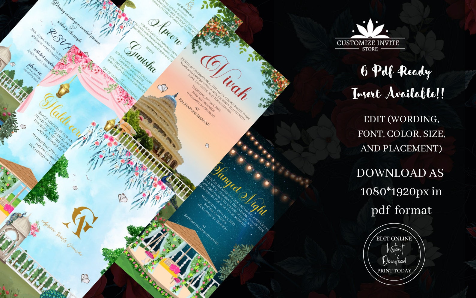 Electronic Indian Wedding Invitation, Indian Vivah Invite, Indian ...