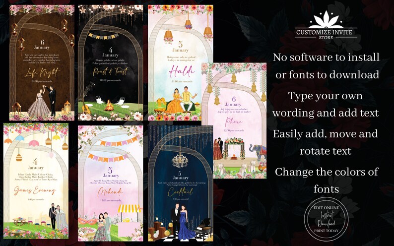 Minimalist Pastle Wedding Invitation, Wedding Indian Invite, Indian ...