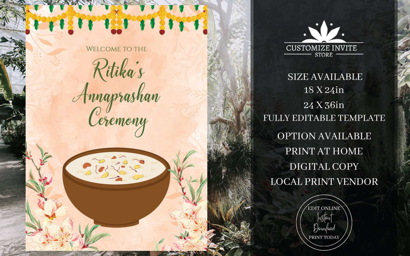 Annaprashan Sign & First Rice Feeding Sign, Rice Ceremony Sign as ...