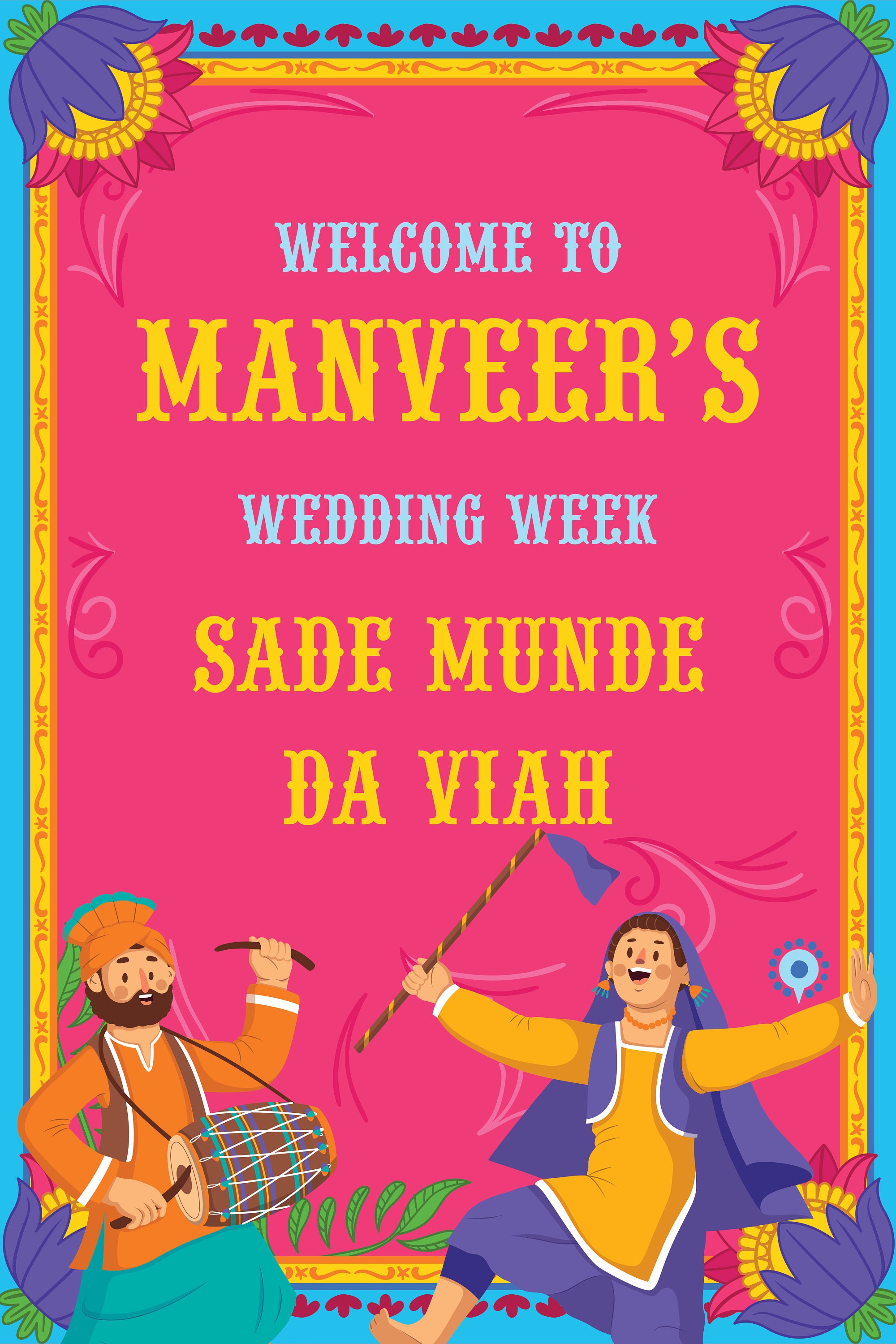 Sade Munde Da Viah, Punjabi Welcome Signs & Sikh Welcome Signs, Punjabi ...