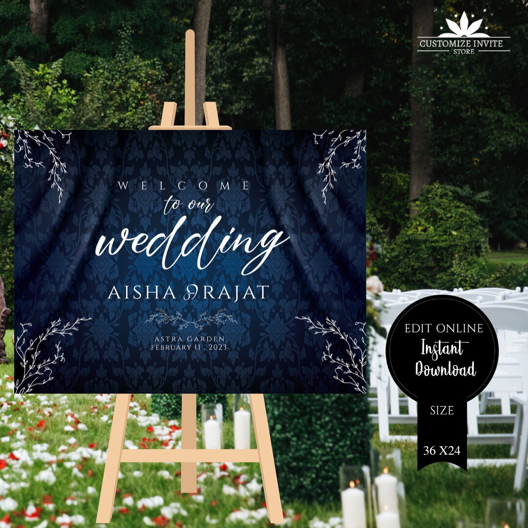 Indian Wedding Welcome Sign Board as Hindu Welcome Signage, Hindu ...