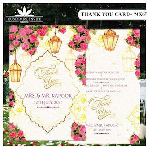 Indian Wedding Thankyou Cards Traditional, Thank You Cards Indian as ...