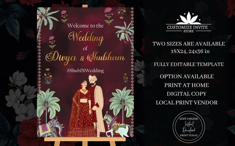 Wedding Welcome Sign Template, Wedding Welcome Sign Printable, Wedding ...