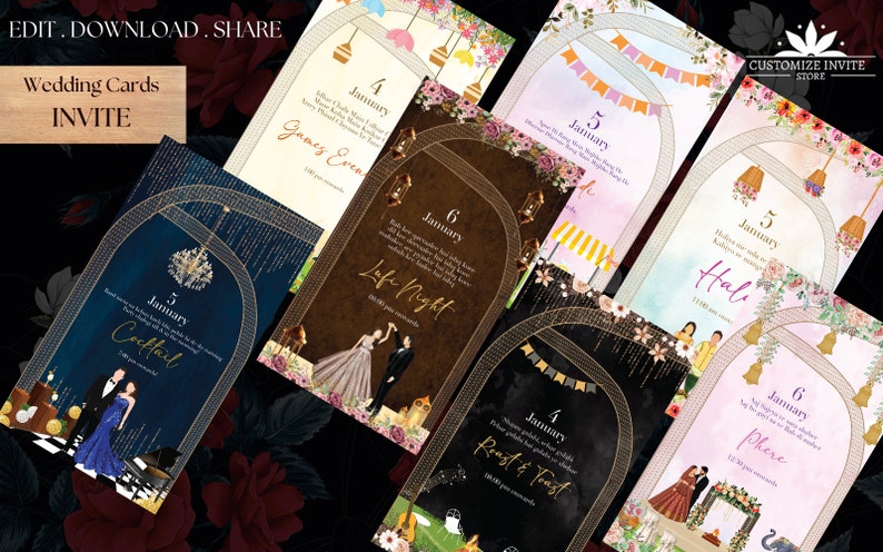 Minimalist Pastle Wedding Invitation, Wedding Indian Invite, Indian ...